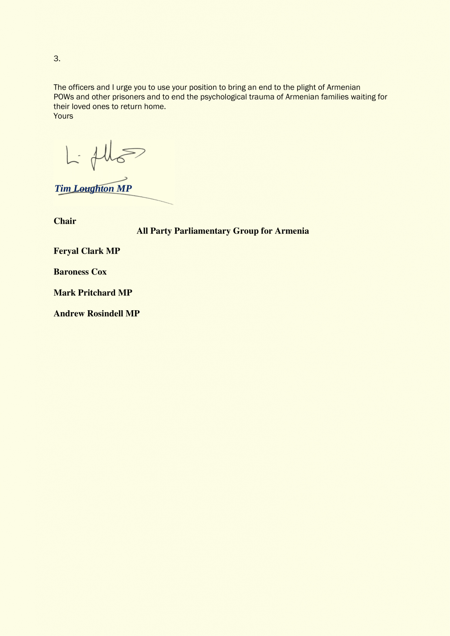 APPG for Armenia's letter to the Foreign Secretary - Armenian National ...